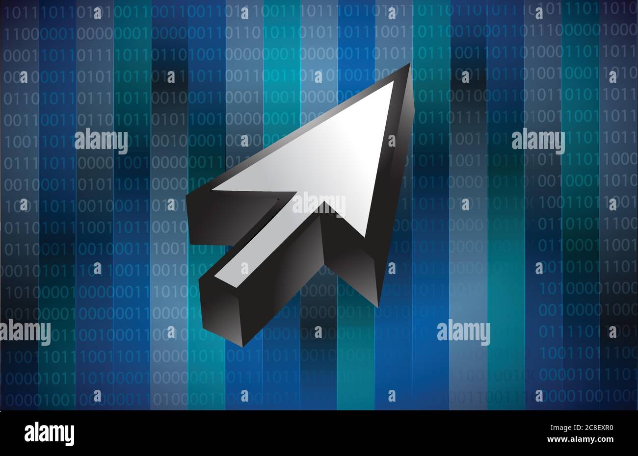 Cursor illustration design over a binary background Stock Vector Image ...