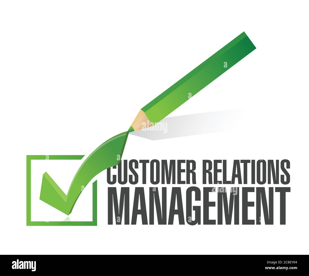 Customer relationship management check mark illustration design over ...