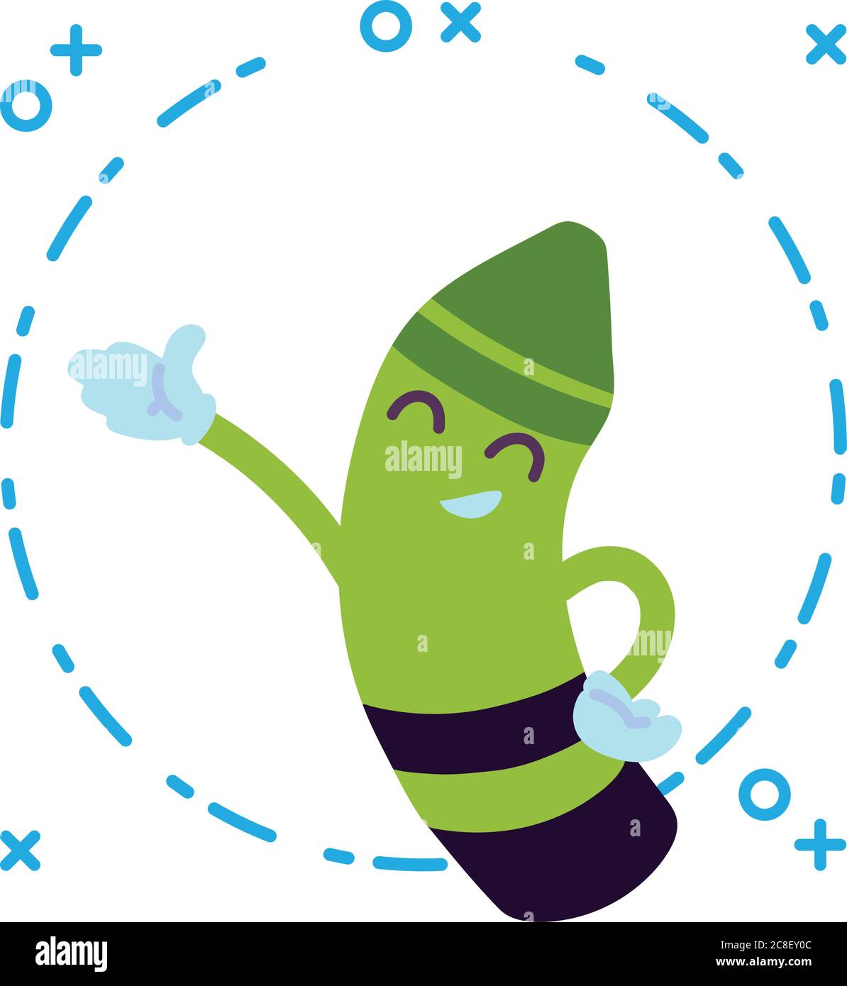 school crayons with happy faces cartoon vector illustration design ...