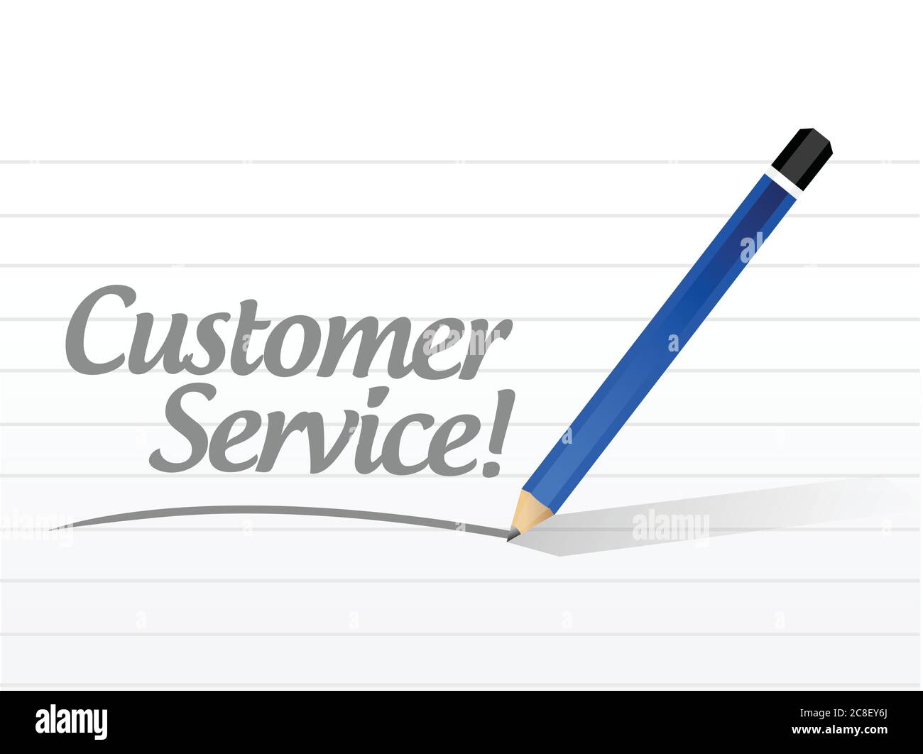 Customer service sign message illustration design over a white ...