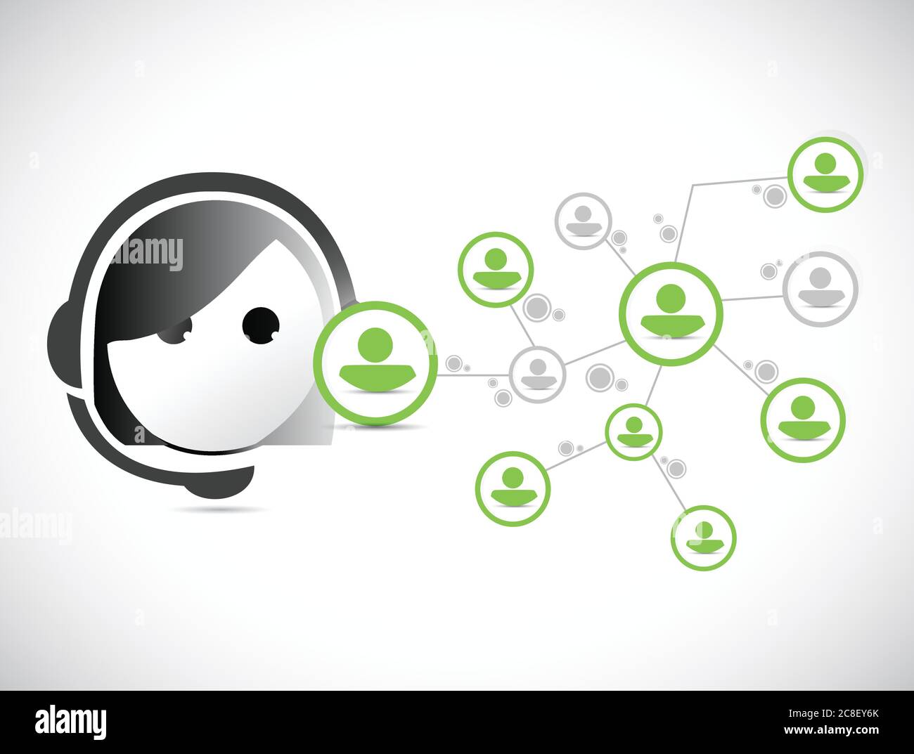 Customer support network illustration design over a white background ...