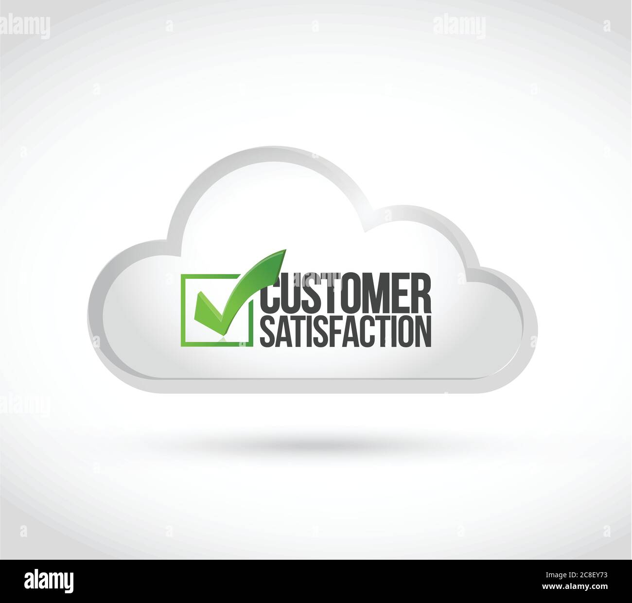 Cloud computing customer satisfaction illustration design over a white ...