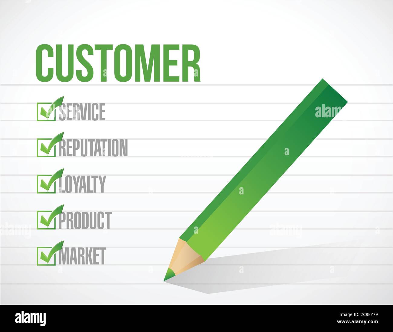 Customer check mark list illustration design background. over a notepad ...