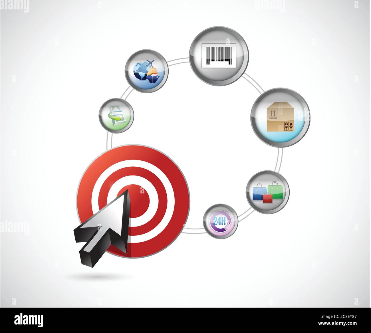 Buy and sale target cycle illustration design over a white background ...