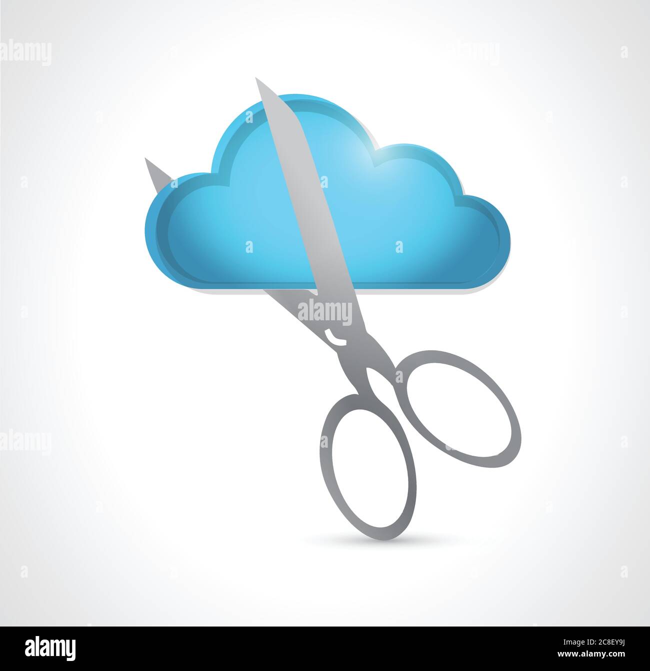 Cutting a cloud. illustration design over a white background Stock ...