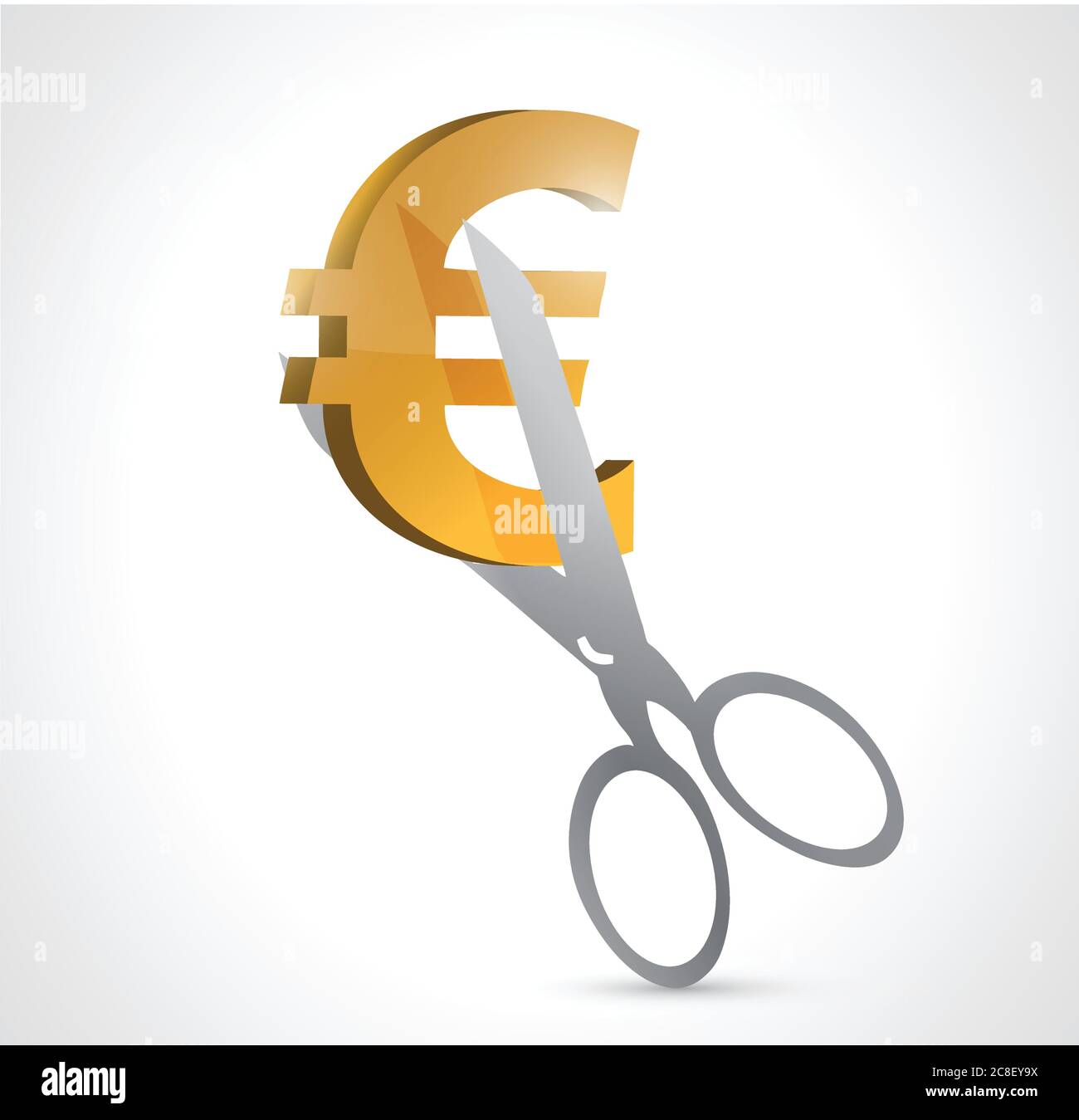 Cut euro prices. concept illustration design over a white background ...