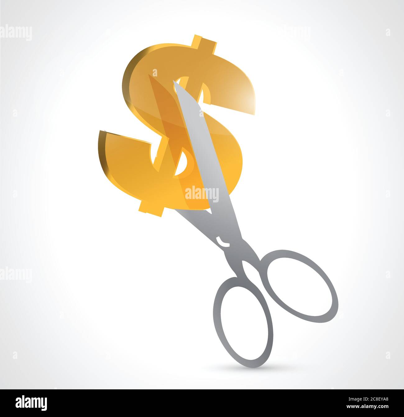 Cut dollar prices. concept illustration design over a white background ...