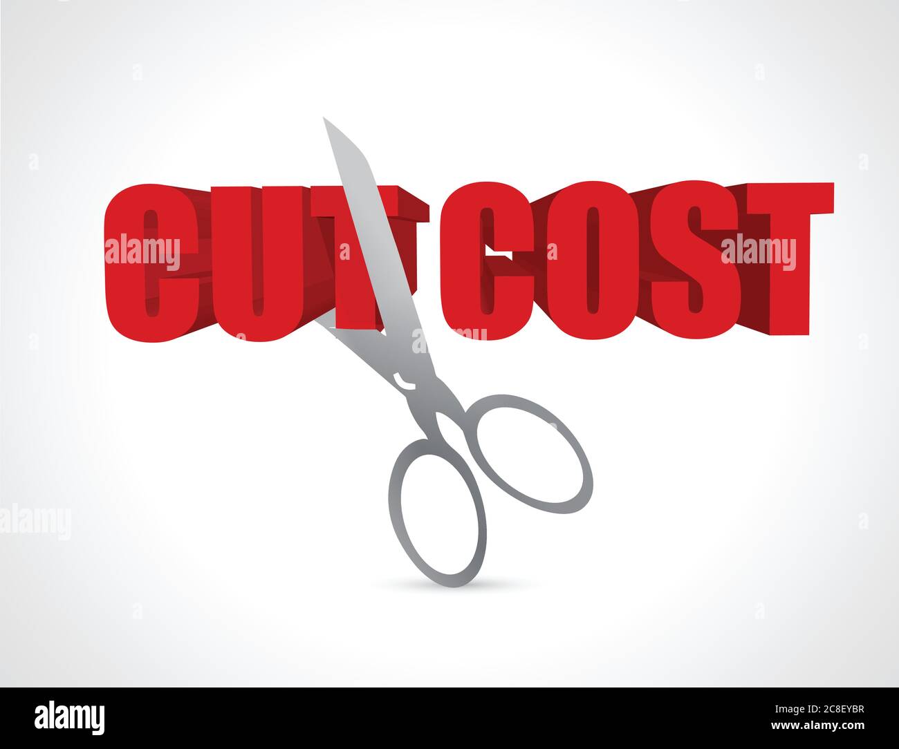 Cut costs scissors illustration design over a white background Stock ...