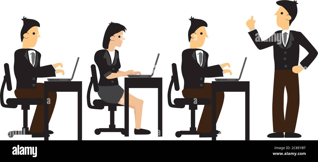 Giving instructions group Stock Vector Images - Alamy