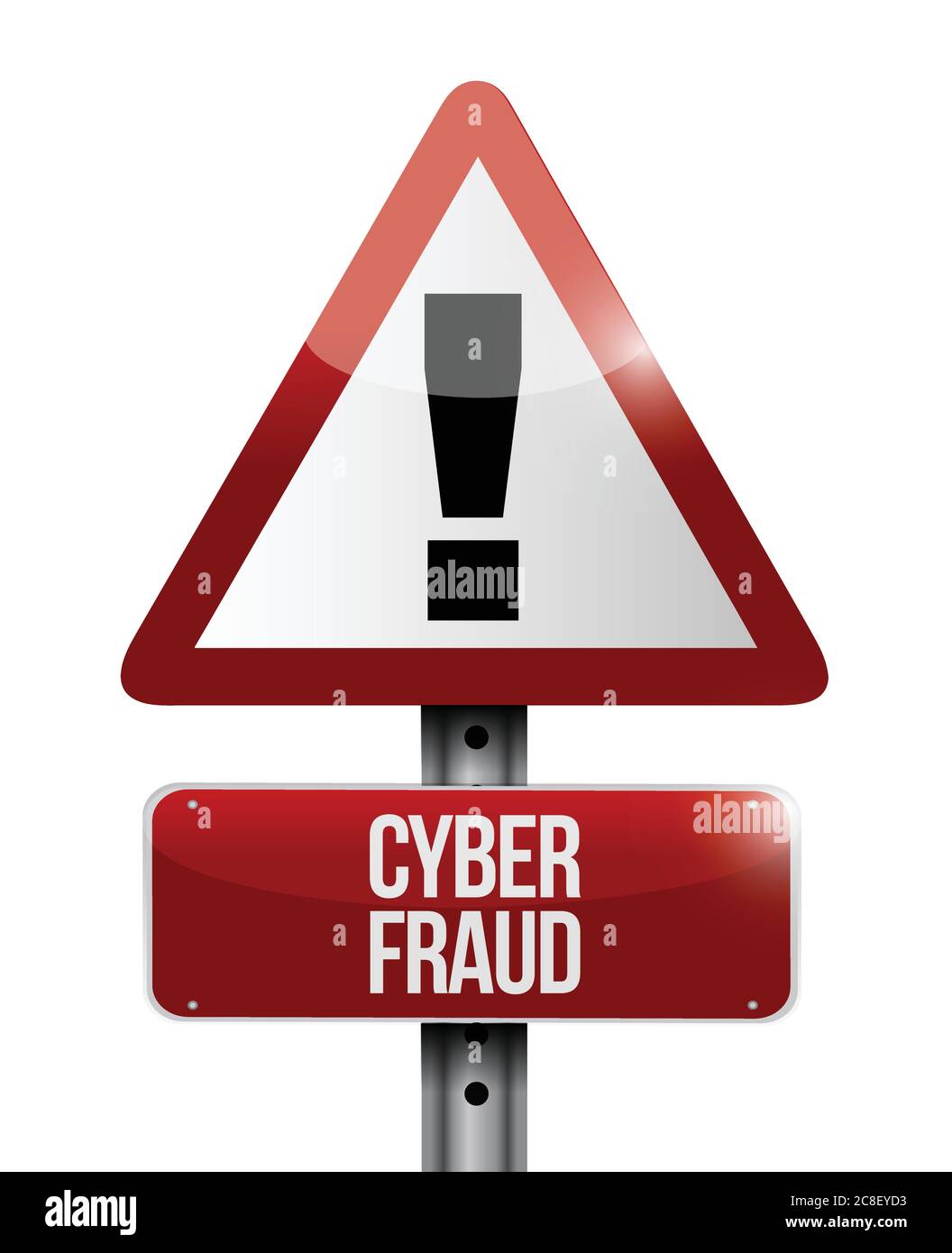 Cyber fraud warning illustration design over a white background Stock ...