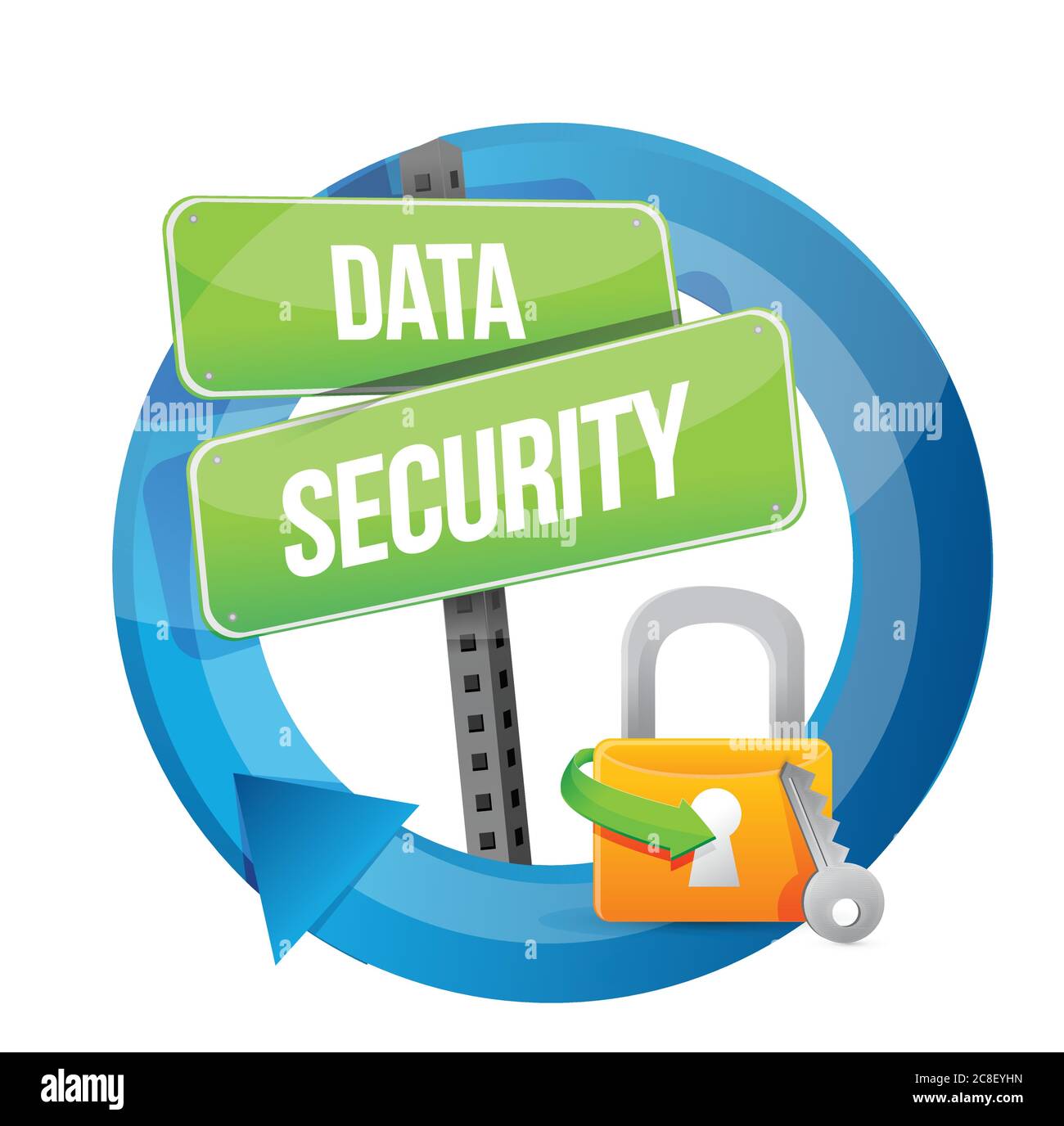 Data security cycle sign illustration design over a white background ...