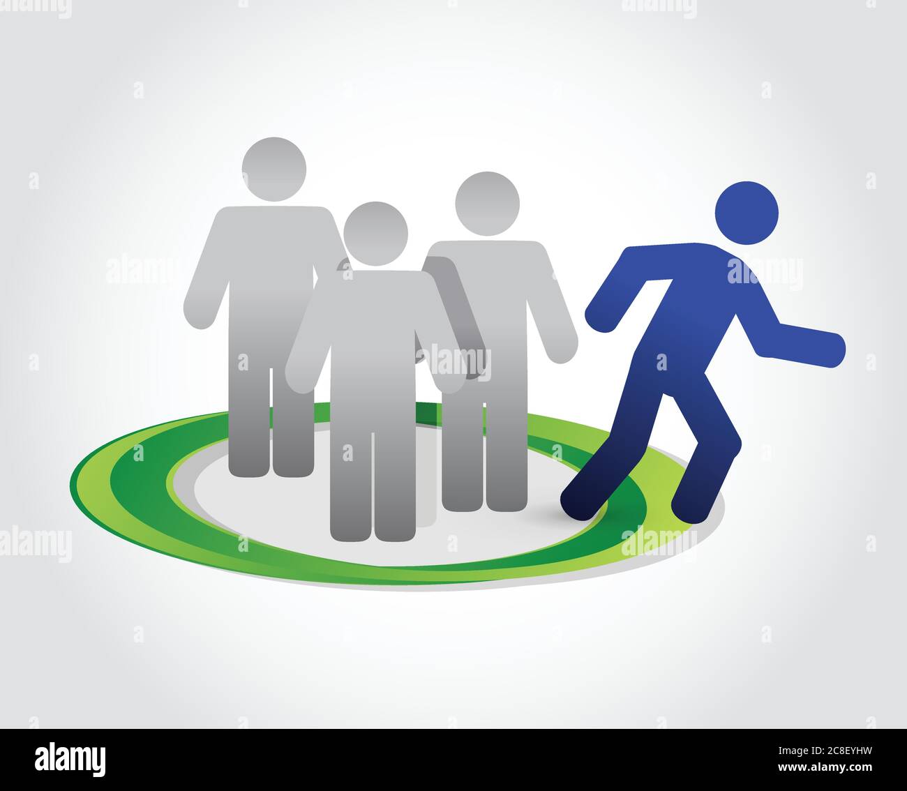 Think different concept illustration design over a white background ...