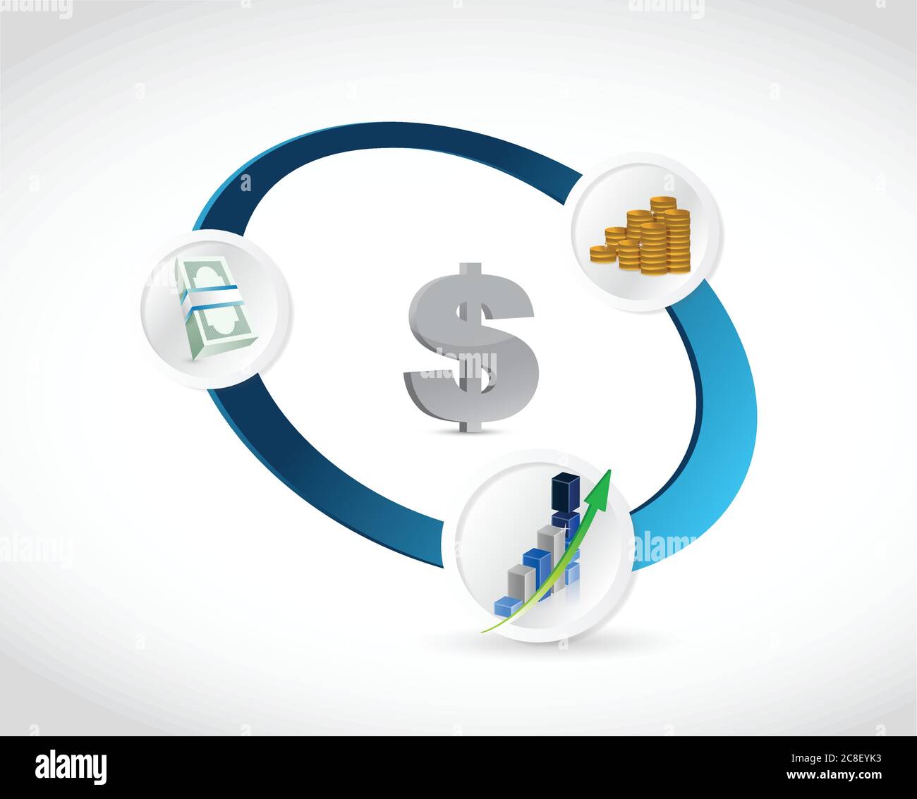 Economy cycle illustration design over a white background Stock Vector ...
