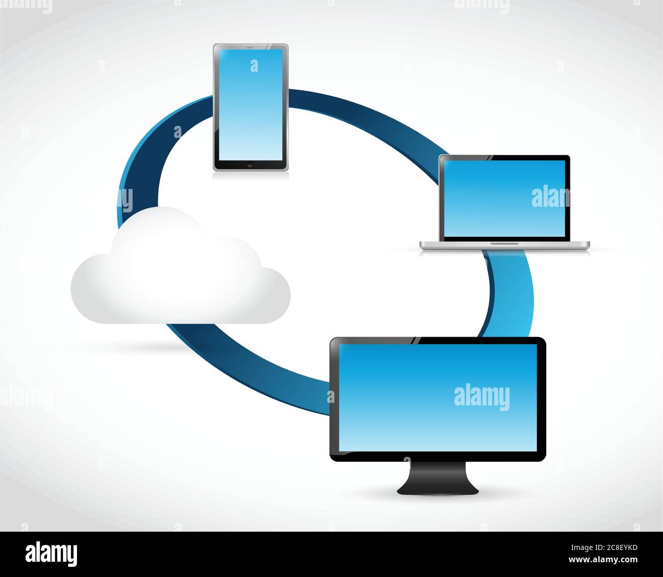 Cloud computing cycle concept over a white background Stock Vector ...