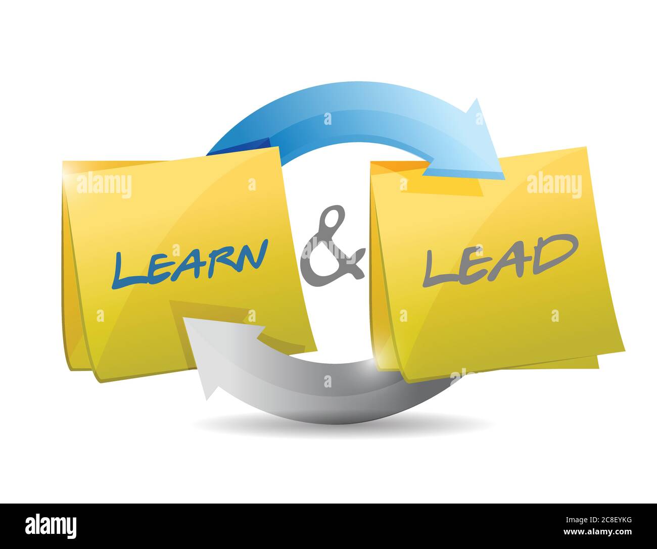 Learn and lead cycle illustration design over a white background Stock ...