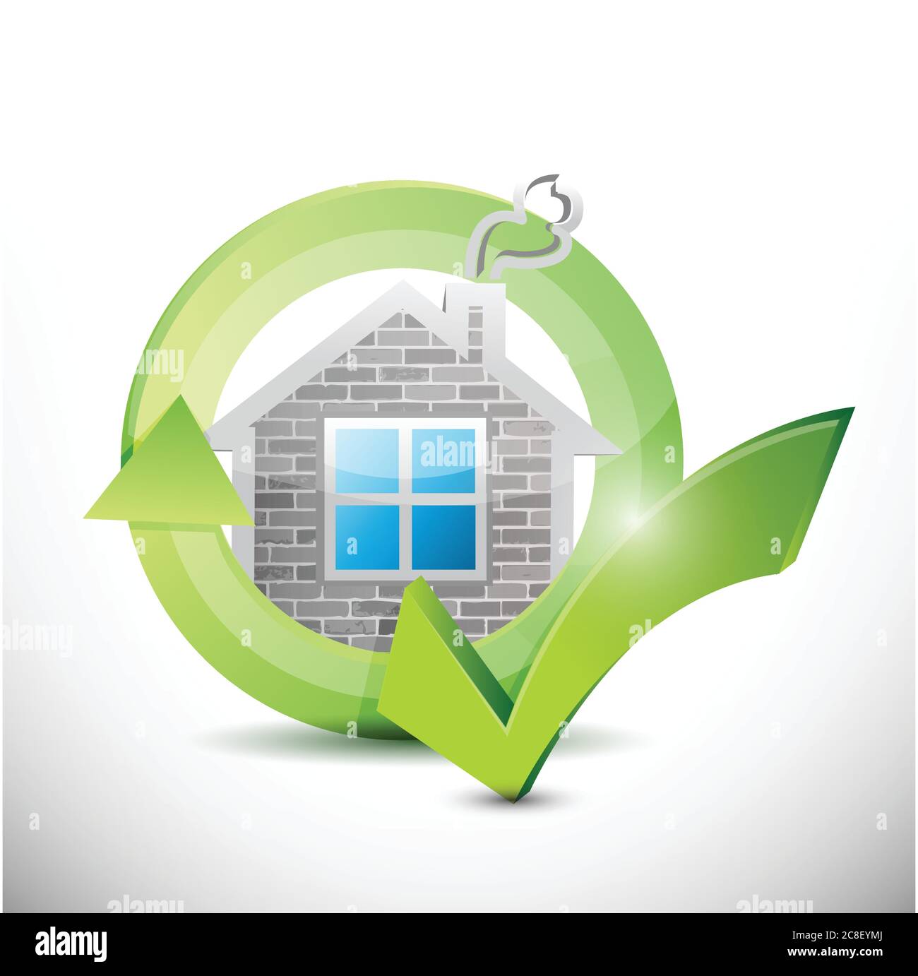 Home approval check mark illustration design over a white background ...
