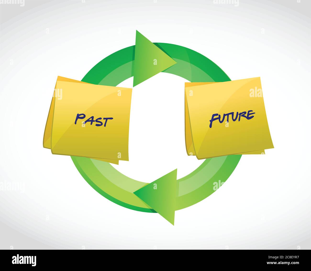 Past and future cycle illustration design over a white background Stock ...