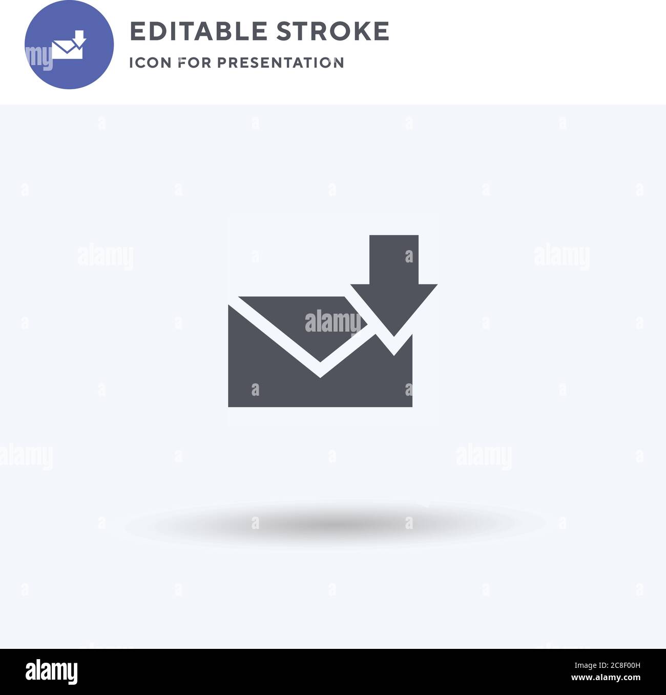 Received icon vector, filled flat sign, solid pictogram isolated on ...