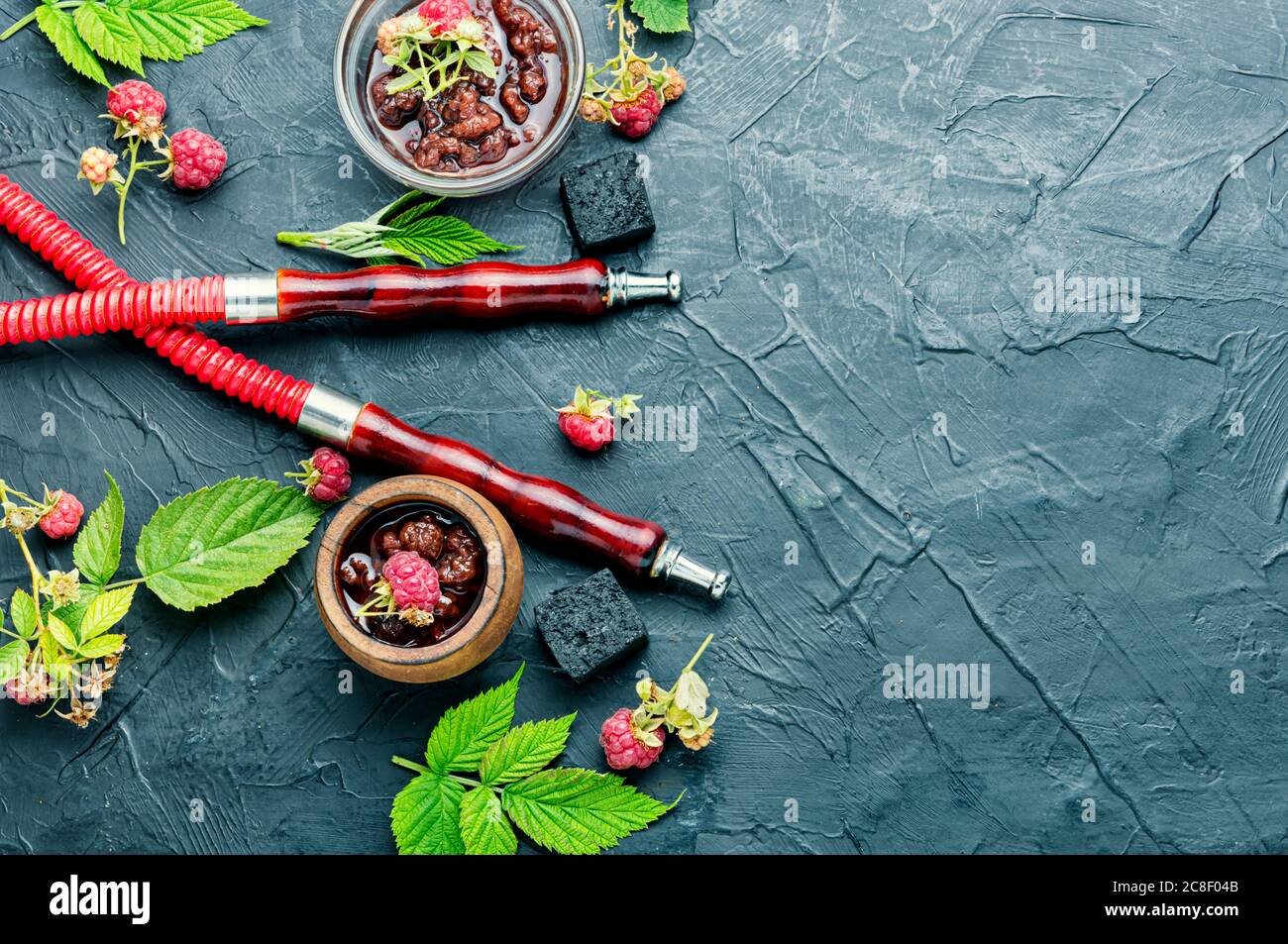 Oriental hookah with tobacco with the aroma of raspberry jam.Eastern ...