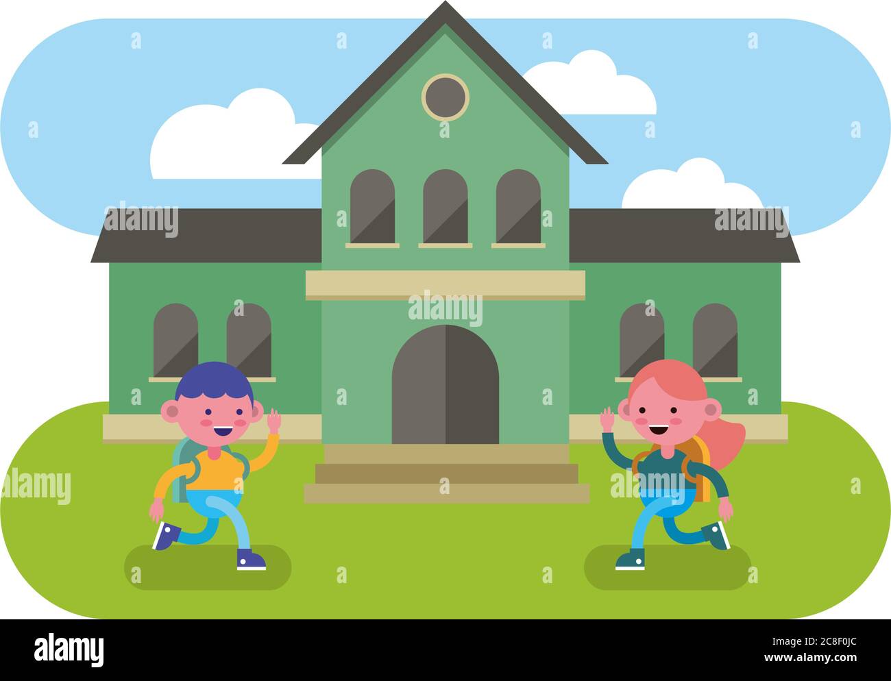 Girl friends school walking Cut Out Stock Images & Pictures - Alamy