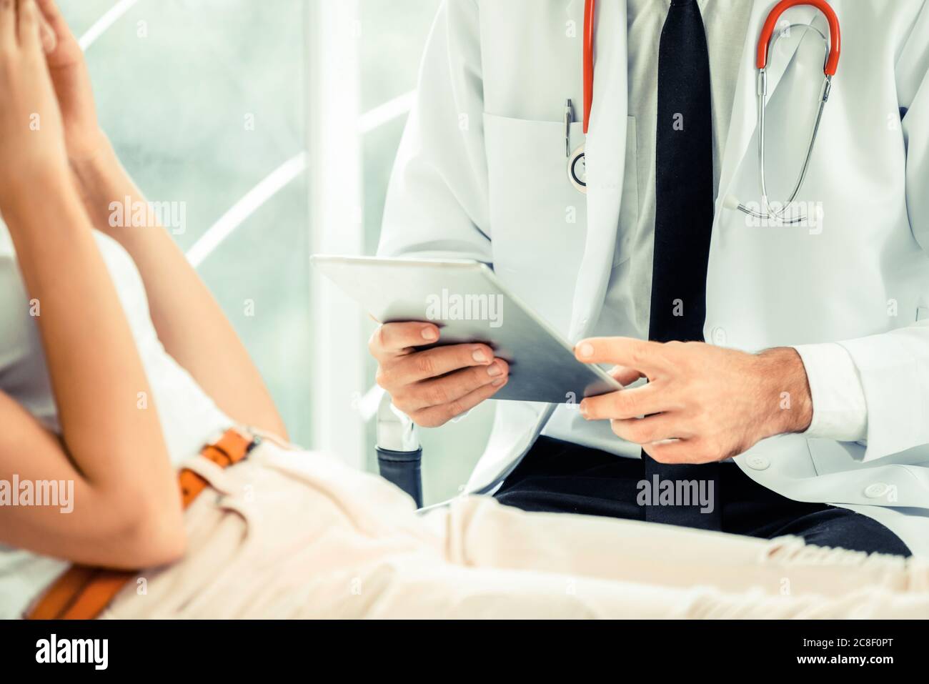 Patient visits doctor at the hospital. Healthcare and medical service ...