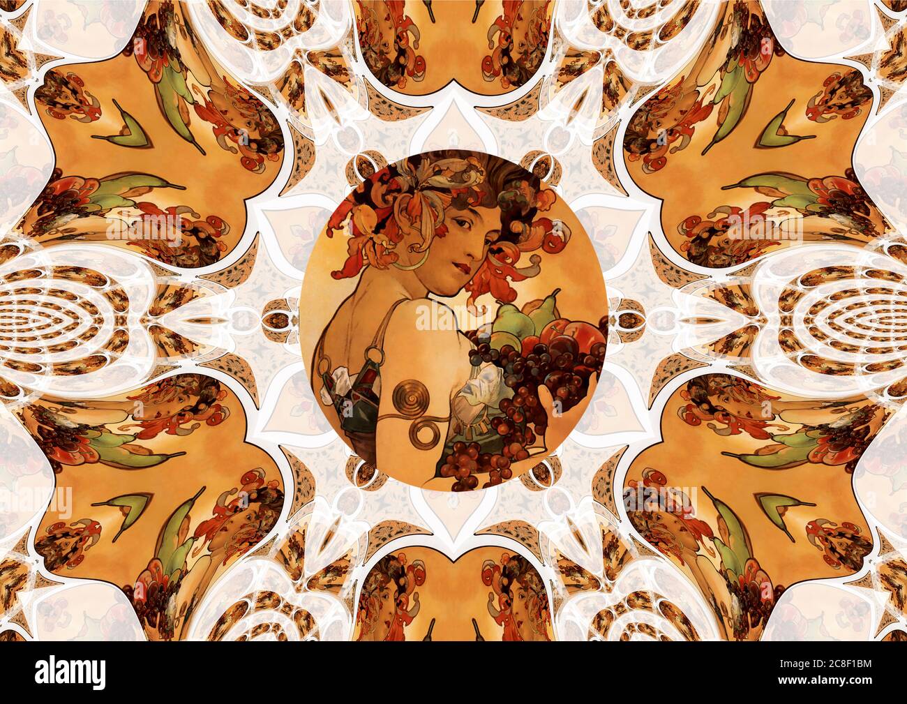 Fruit by Alphonse Mucha, the renowned czech artist, reworked into an ...