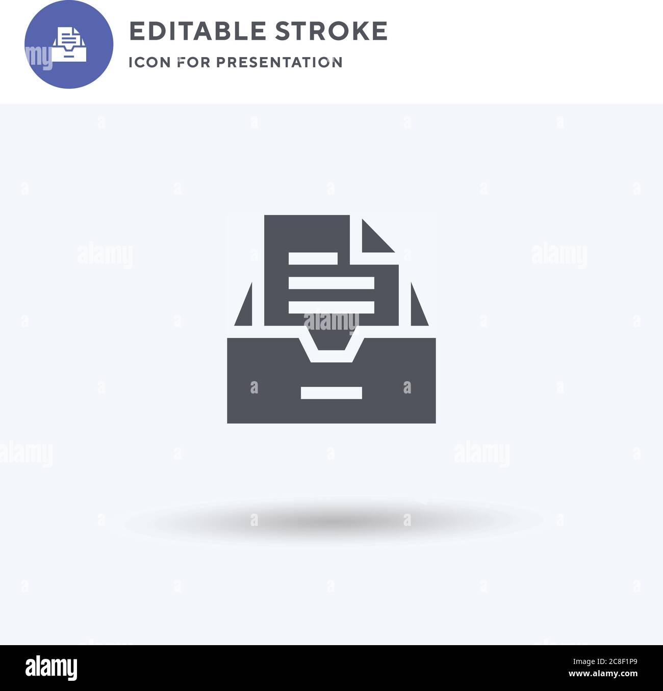 Inbox icon vector, filled flat sign, solid pictogram isolated on white ...