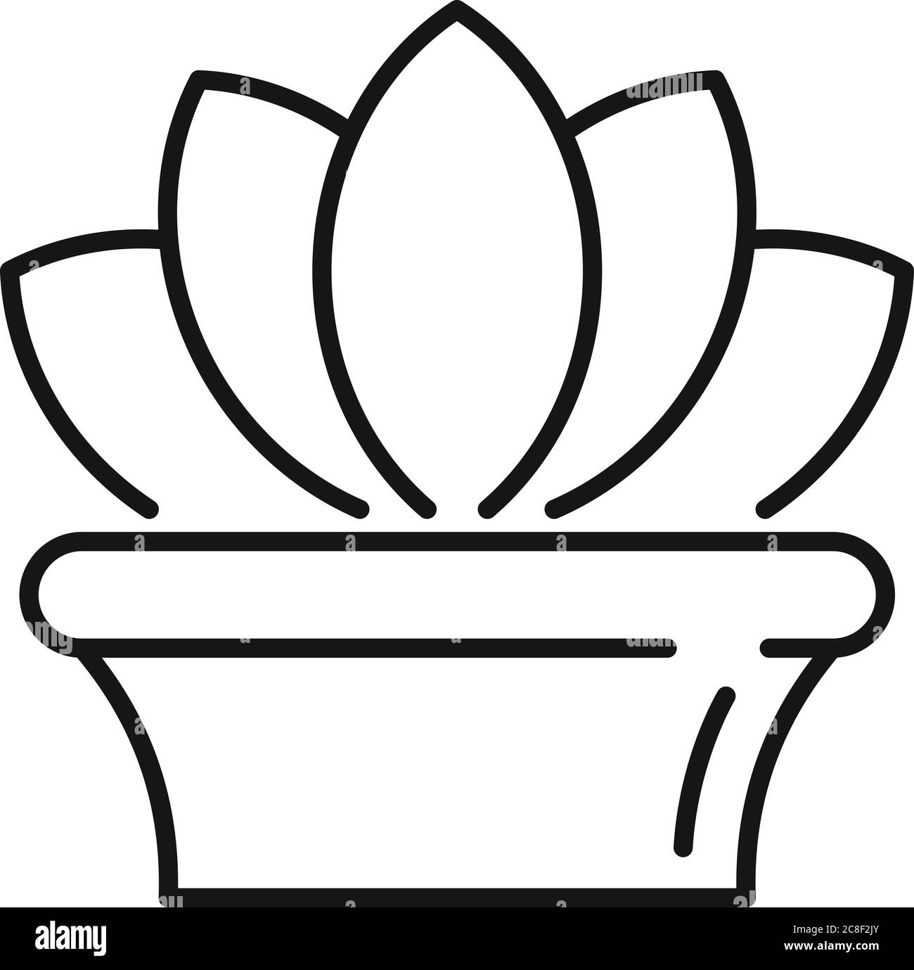 Ayurveda plant pot icon. Outline ayurveda plant pot vector icon for web ...
