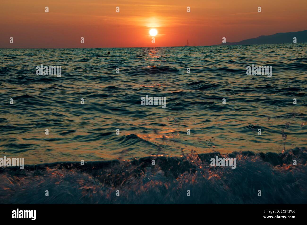 Scenic sunset on the beach of Santa Teresa at Maratea in Basilicata, Italy Stock Photo - Alamy