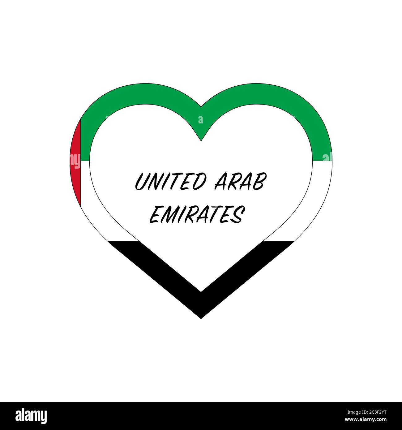 United Arab Emirates flag in heart. I love my country. sign. Stock ...