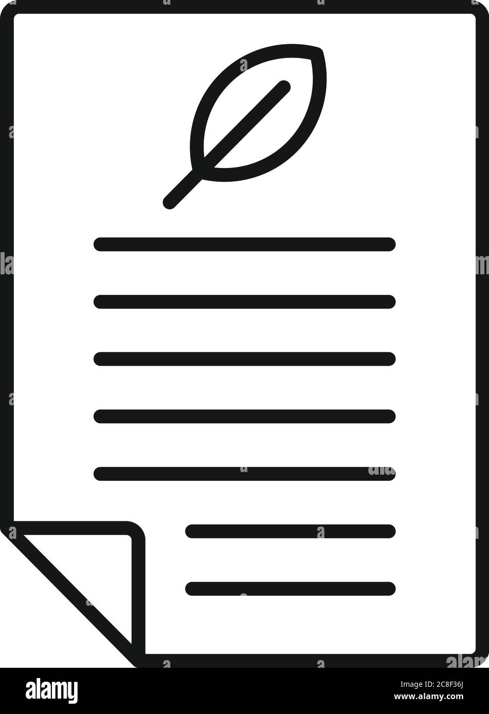 Herbal paper icon. Outline herbal paper vector icon for web design ...