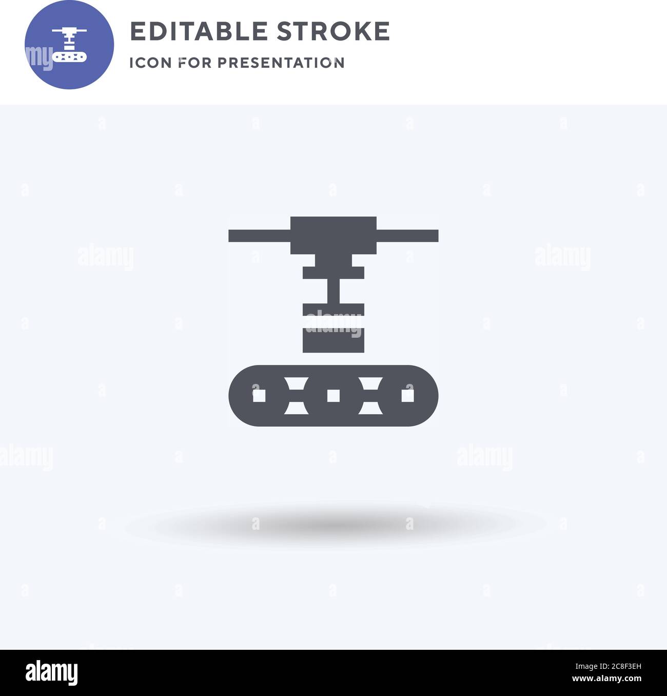 Conveyor icon vector, filled flat sign, solid pictogram isolated on ...