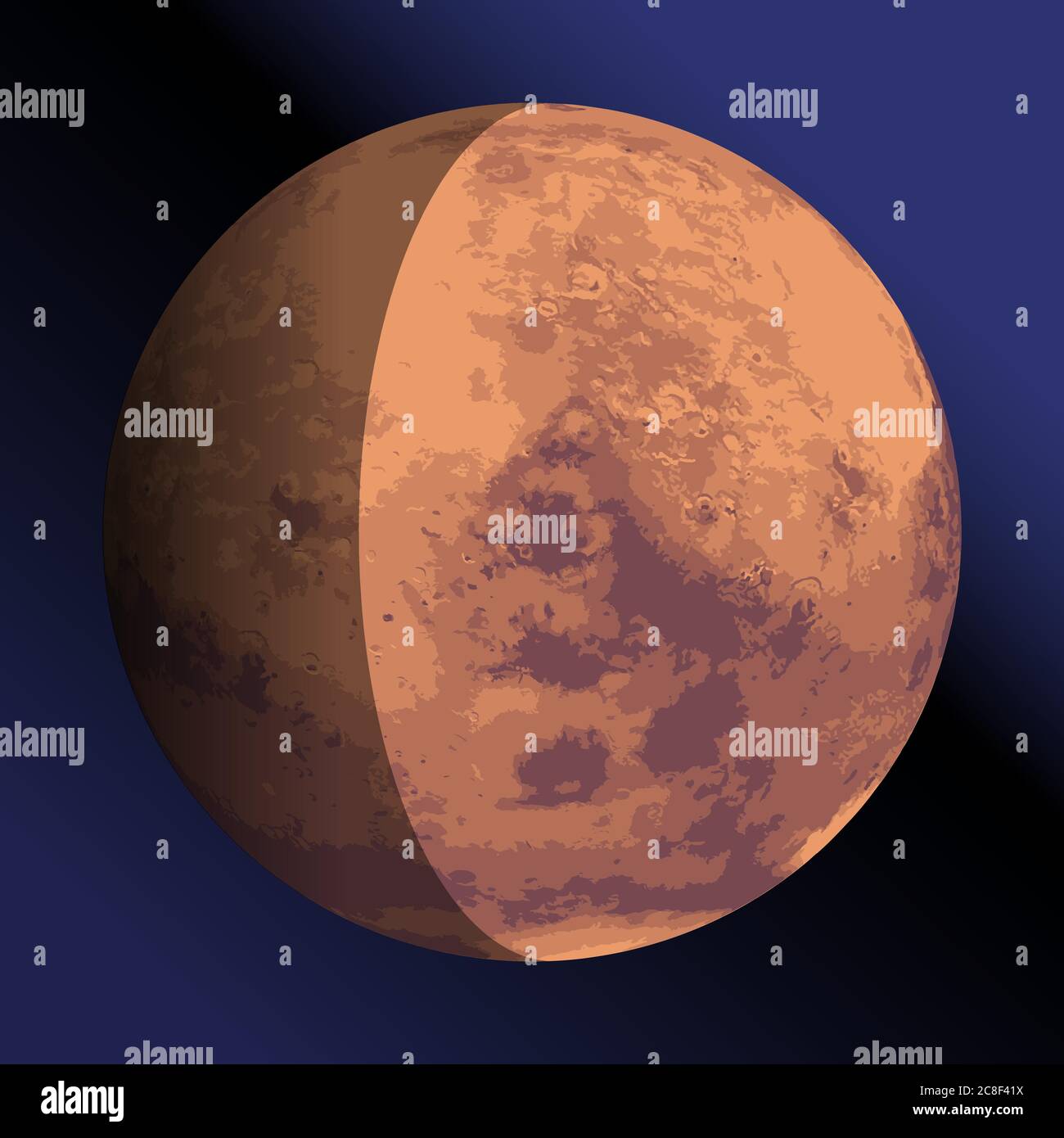 Mars planet exploration, graphic vector illustration Stock Vector Image ...