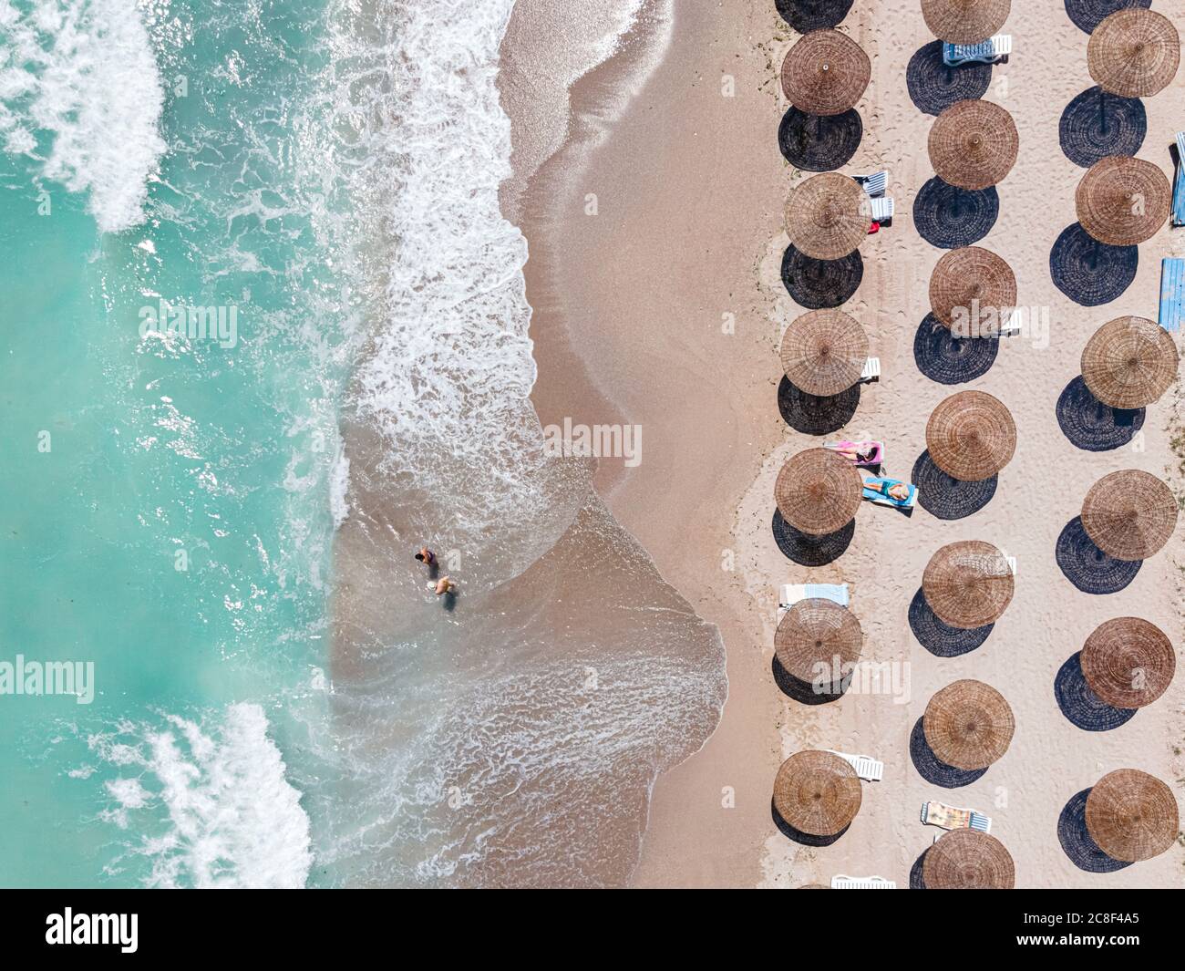 Aerial Beach, People And Umbrellas On Beach Photography, Blue Ocean ...