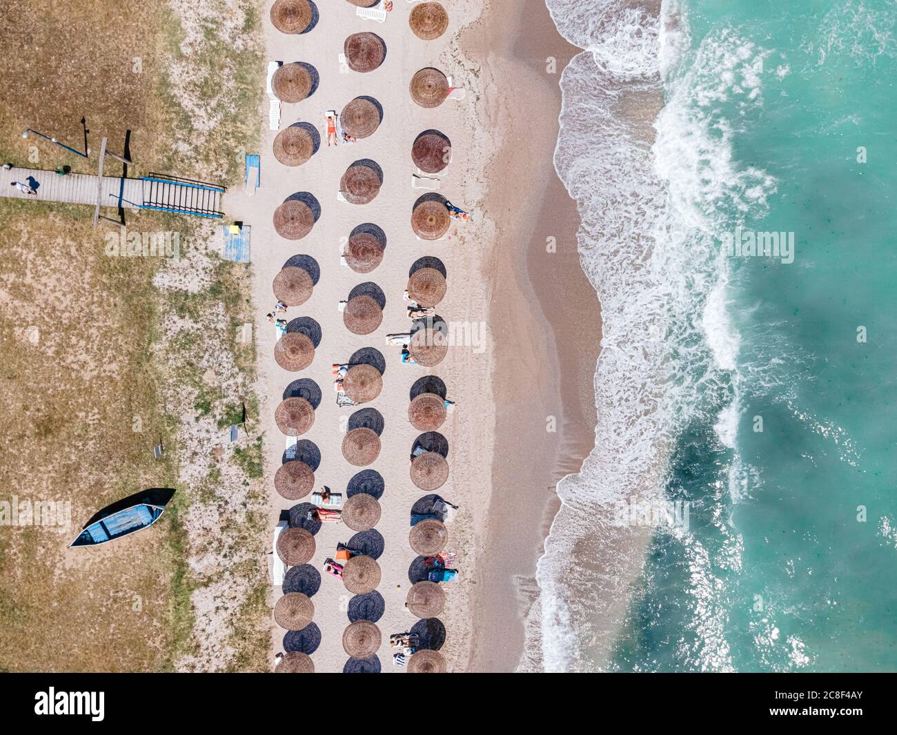 Aerial Beach, People And Umbrellas On Beach Photography, Blue Ocean ...