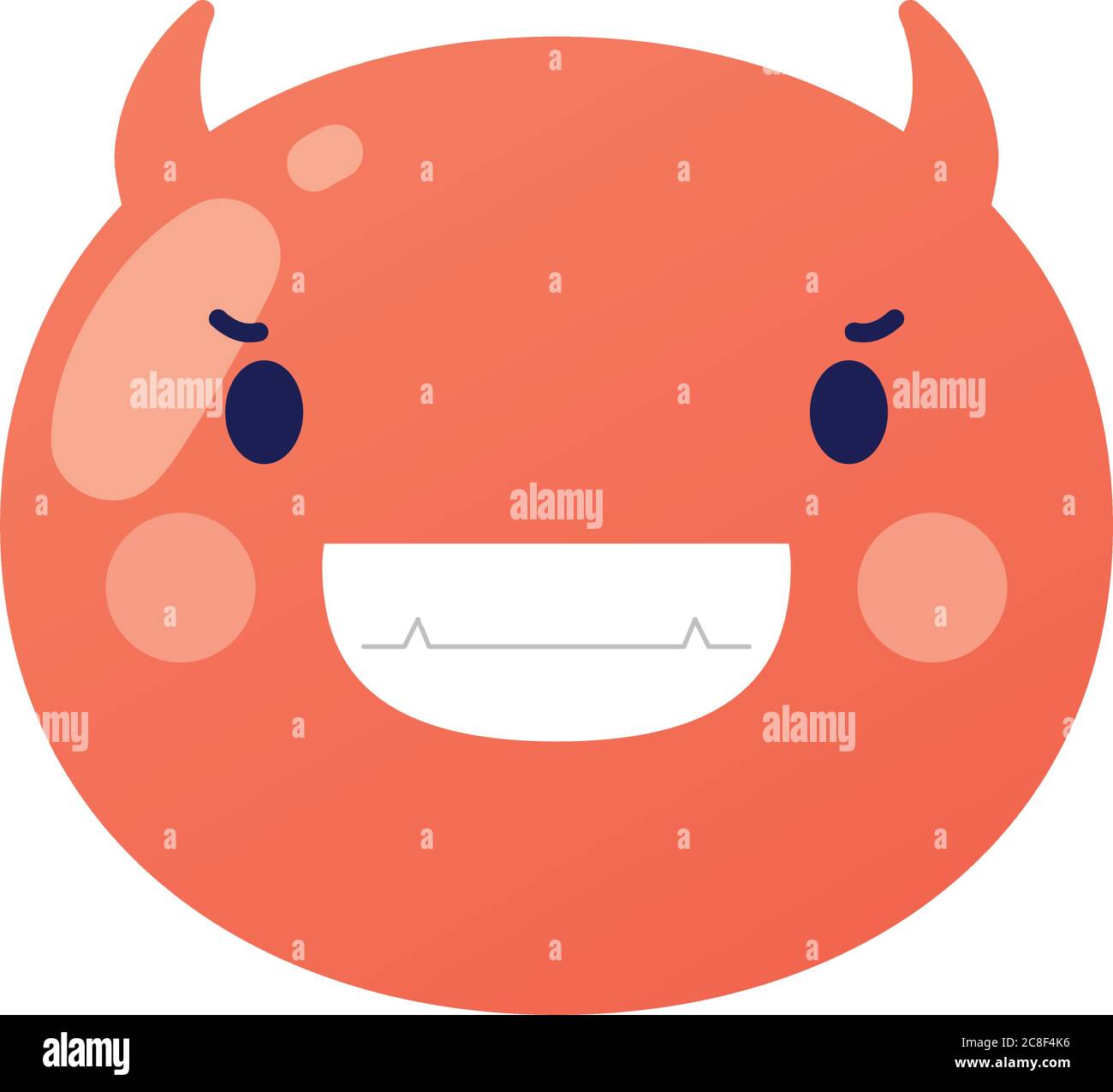 devil emoji face classic flat style icon vector illustration design ...