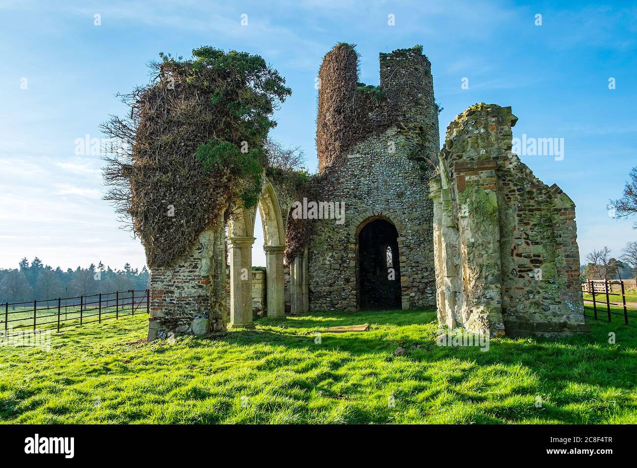 The ruined church of St Mary's , Appleton, close to the Sandringham ...
