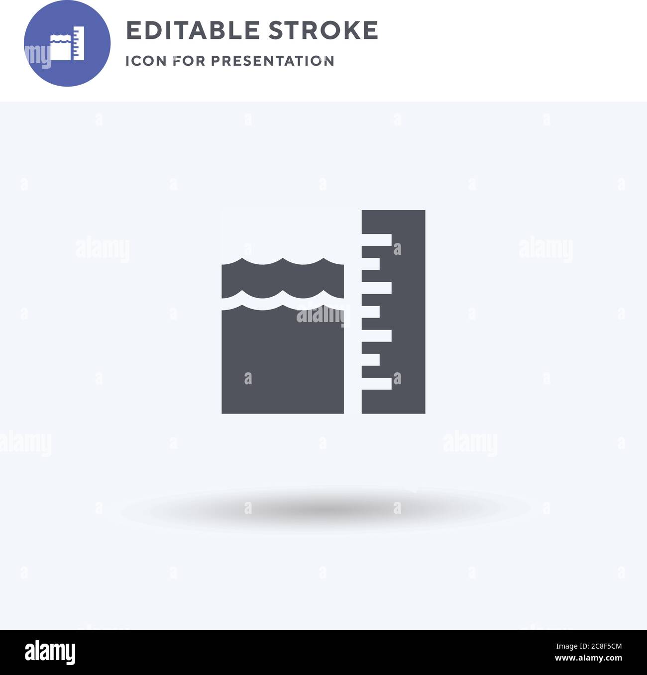 Sea Level icon vector, filled flat sign, solid pictogram isolated on ...