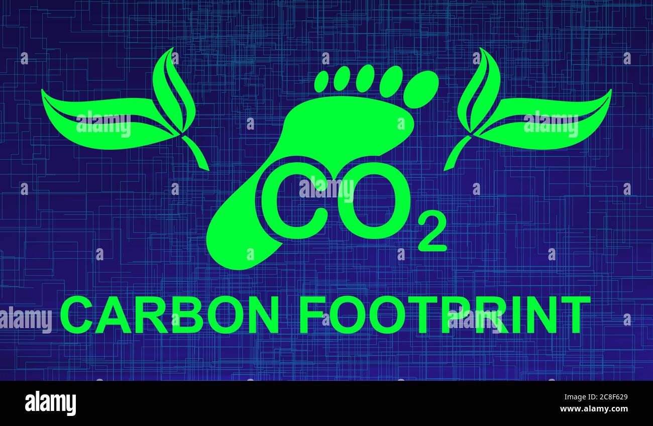 Illustration of a carbon footprint concept Stock Photo - Alamy