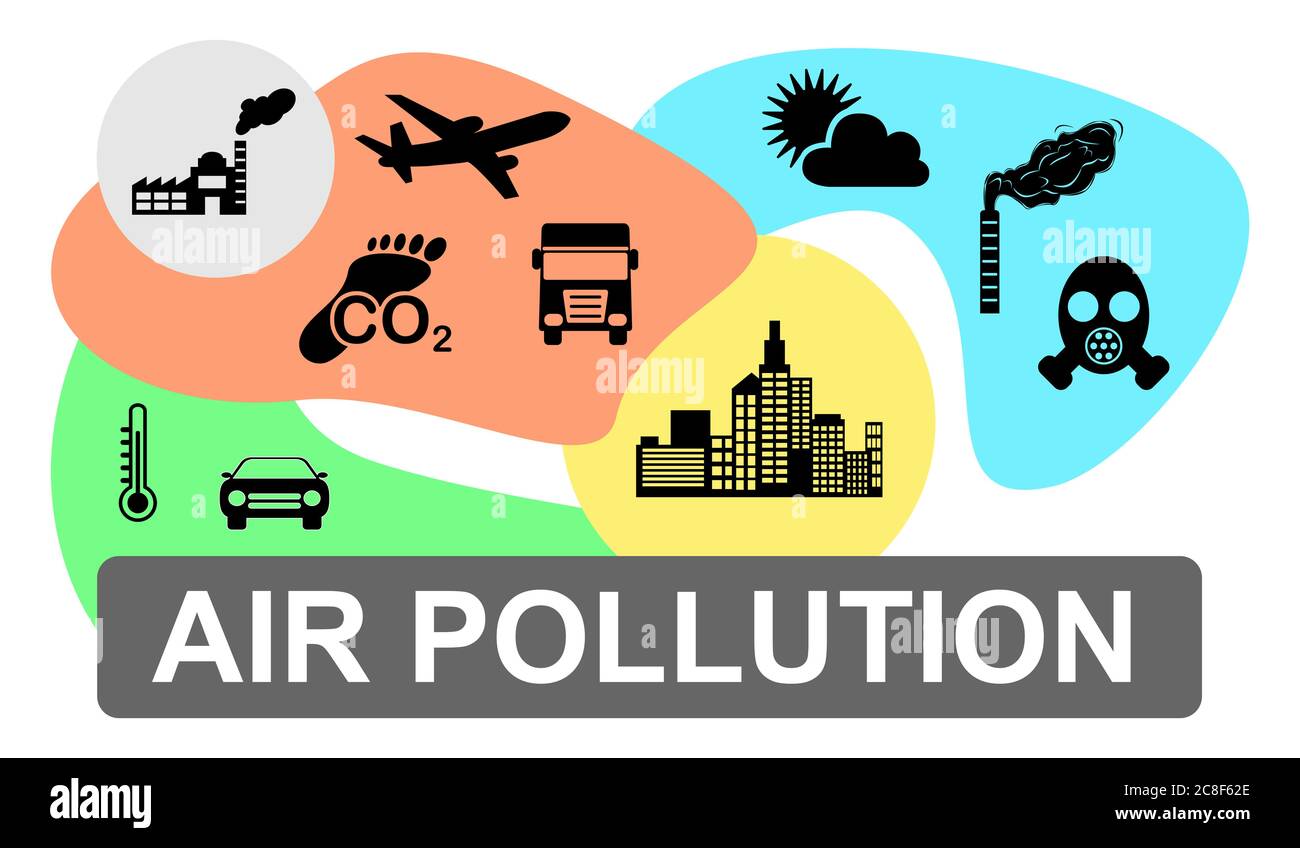 Illustration of an air pollution concept Stock Photo - Alamy