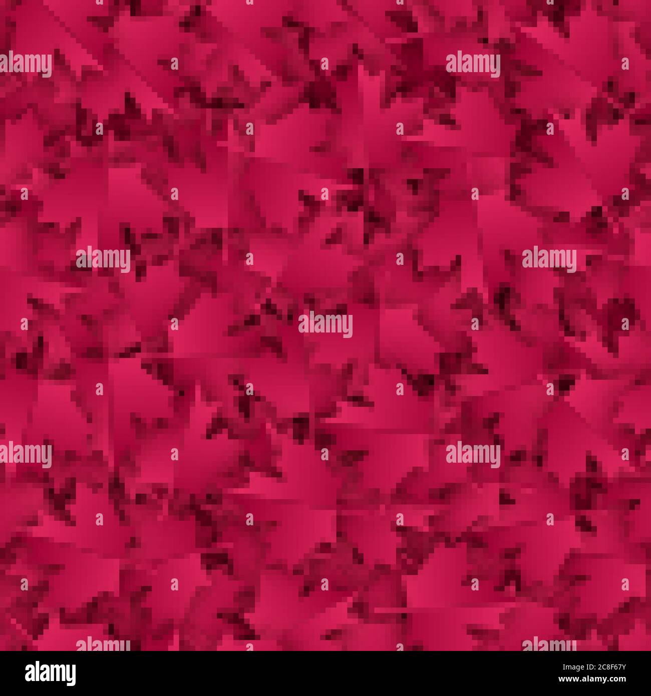 Maple seamless pattern paper cut illustration in burgundy color palette ...