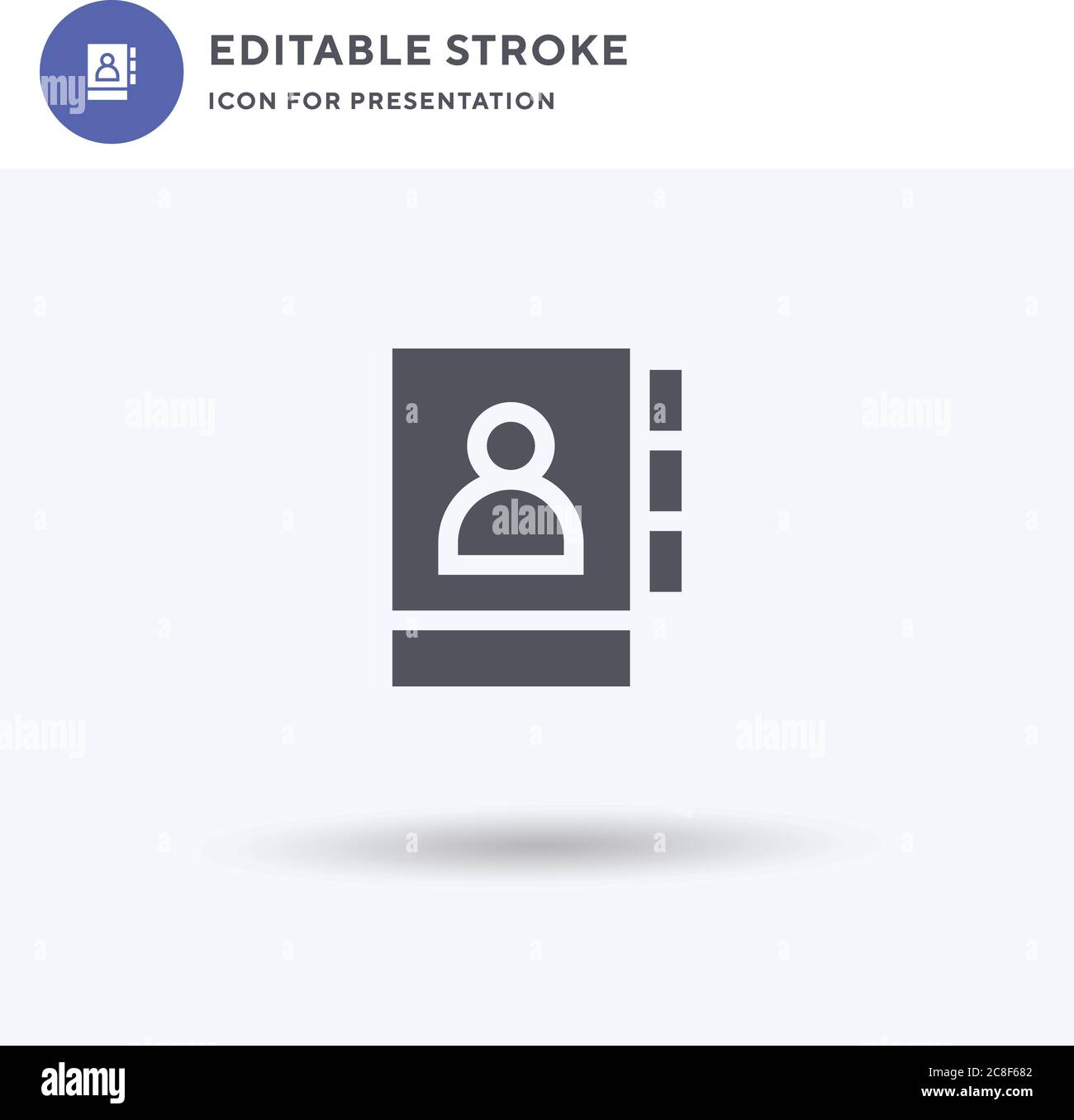 Address Book icon vector, filled flat sign, solid pictogram isolated on ...