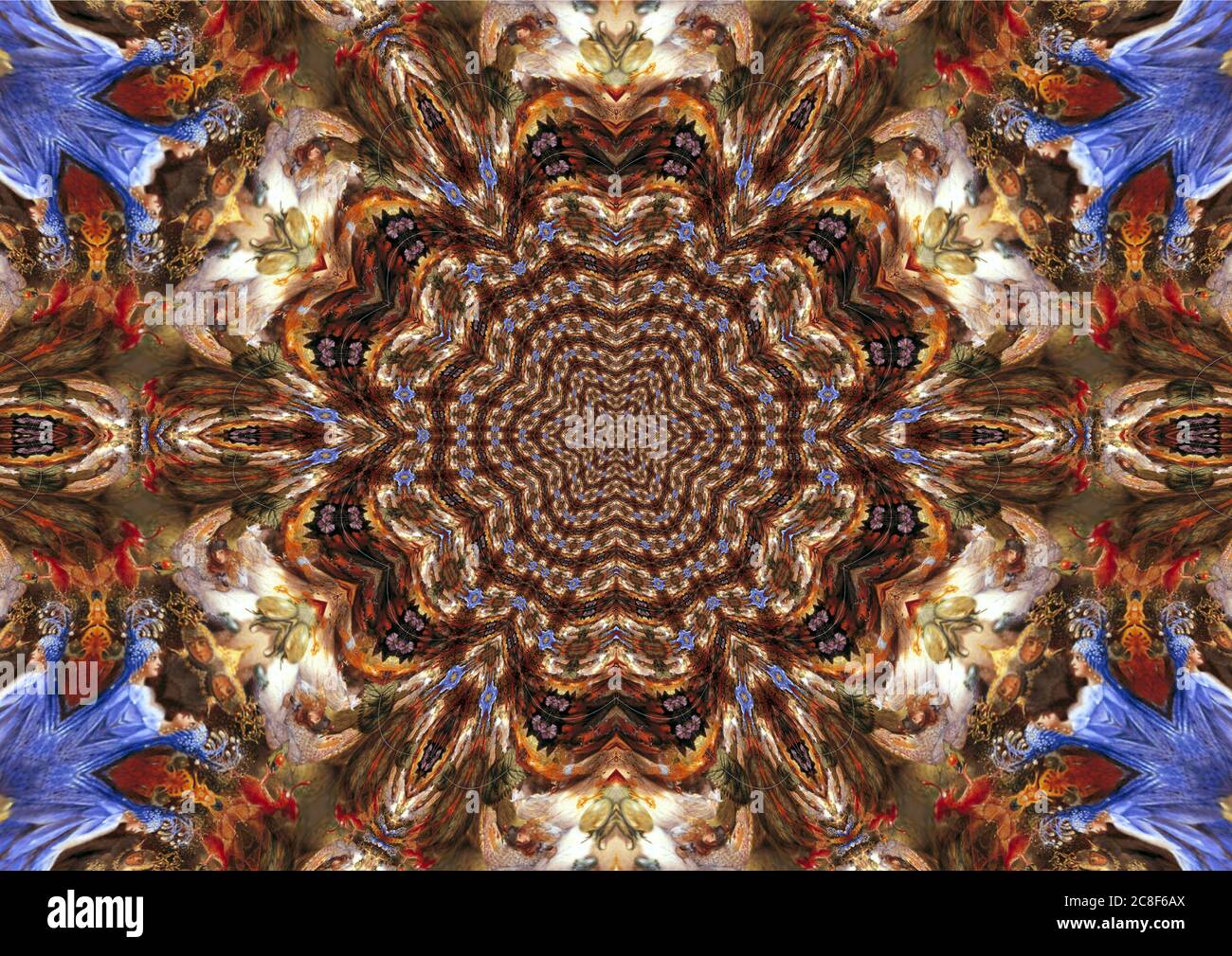 Mandala images inspired by the artwork The Captive Robin by John Anster ...