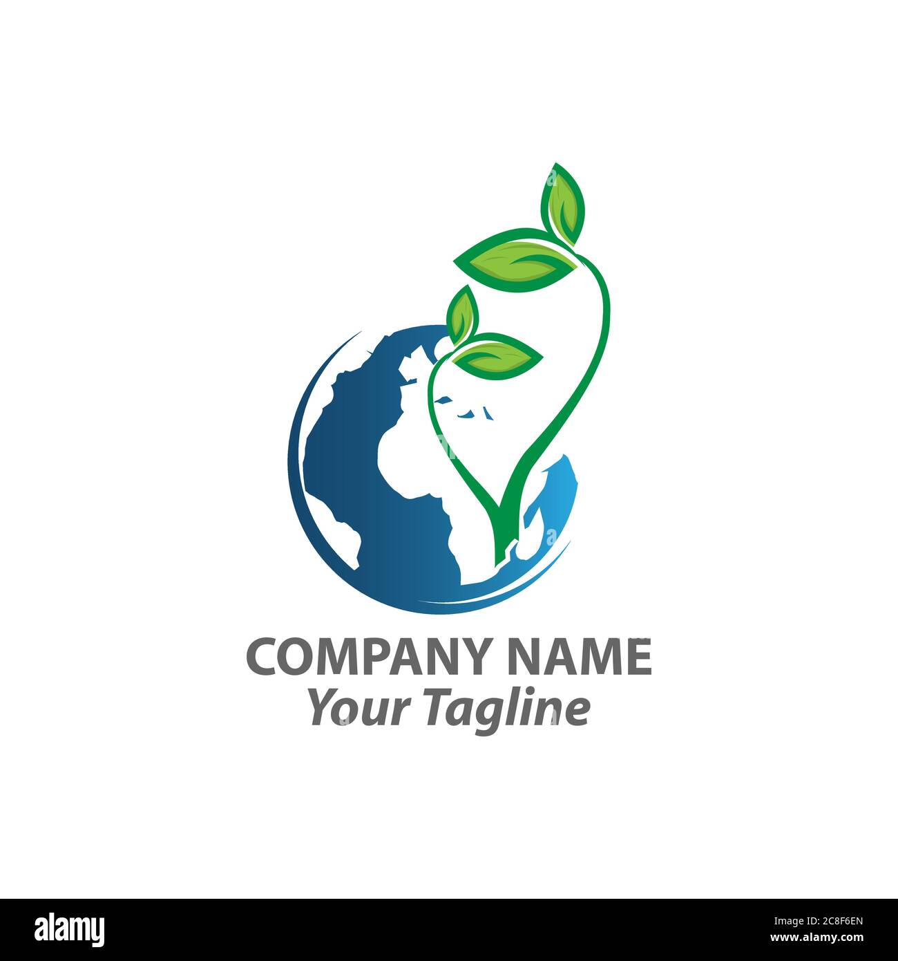 Vector of a earth and leaf logo combination. Planet and eco symbol or ...