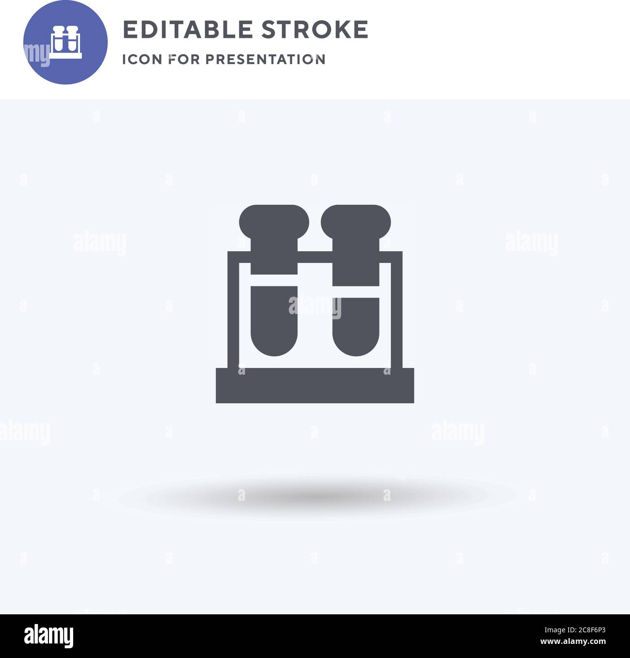 Test Tubes icon vector, filled flat sign, solid pictogram isolated on ...