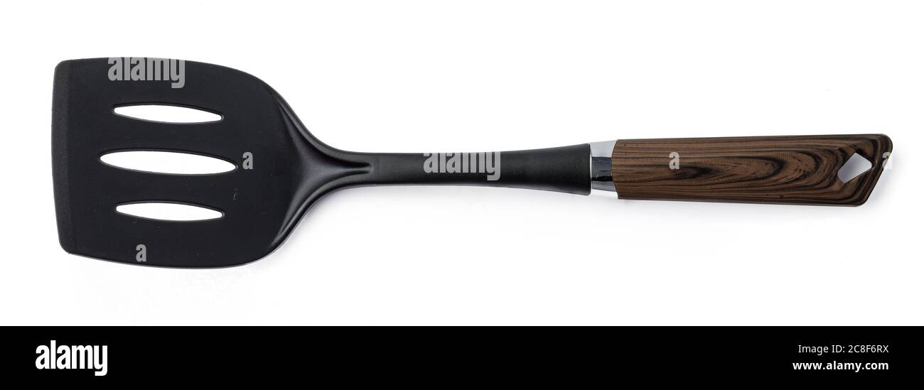 Plastic kitchen spatula utensil isolated on white Stock Photo - Alamy