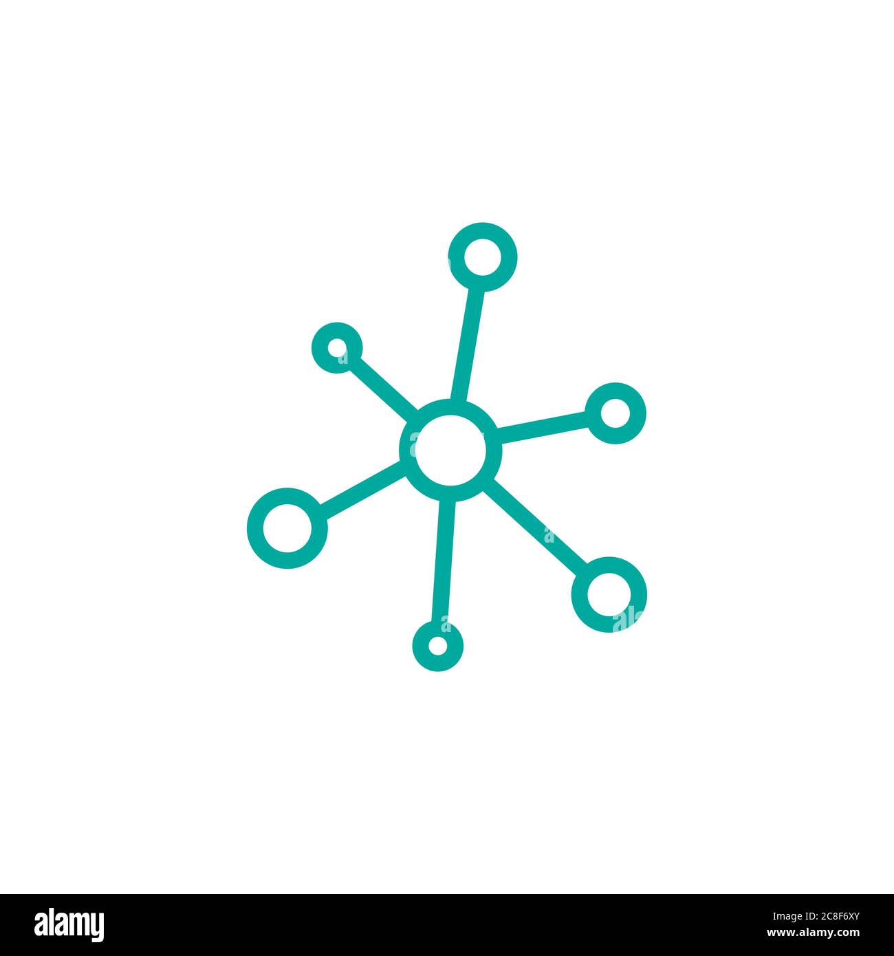 Hub Network Connection Line Icon Isolated On White Tech Or Technology