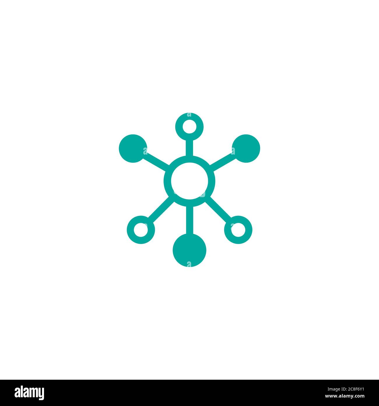 Hub network connection line icon isolated on white. Tech or technology ...