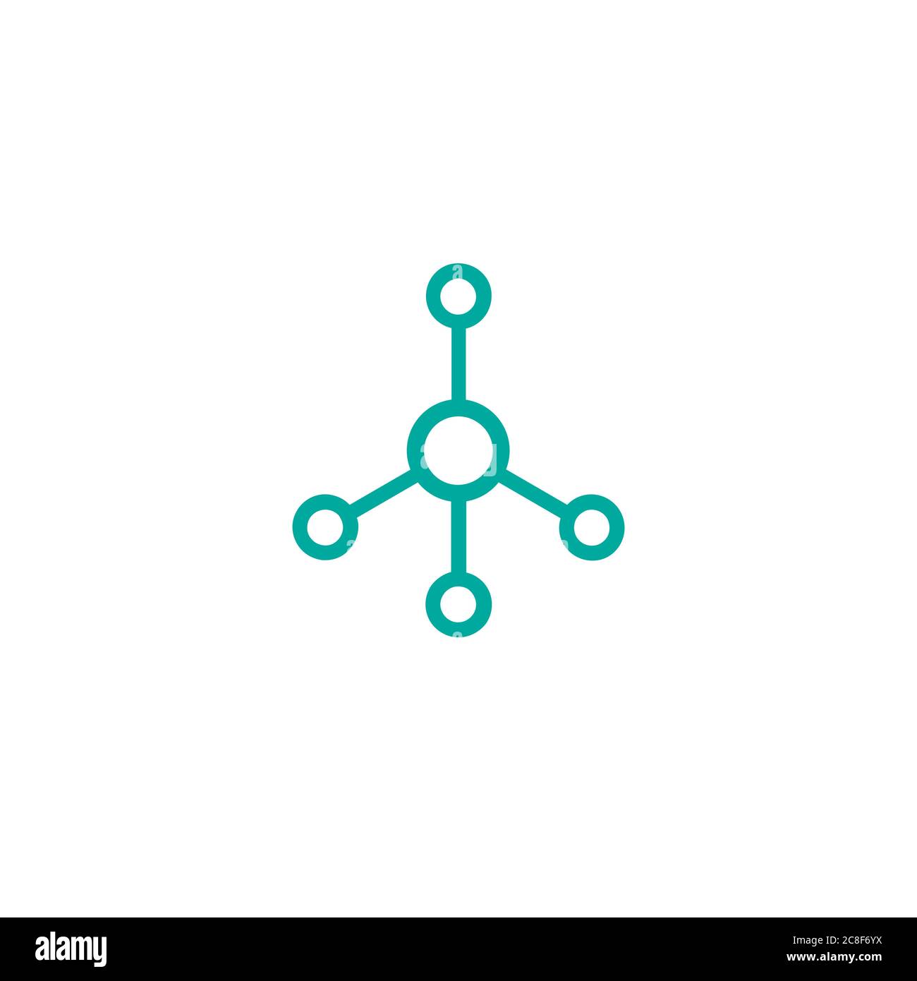 Hub network connection line icon isolated on white. Tech or technology ...