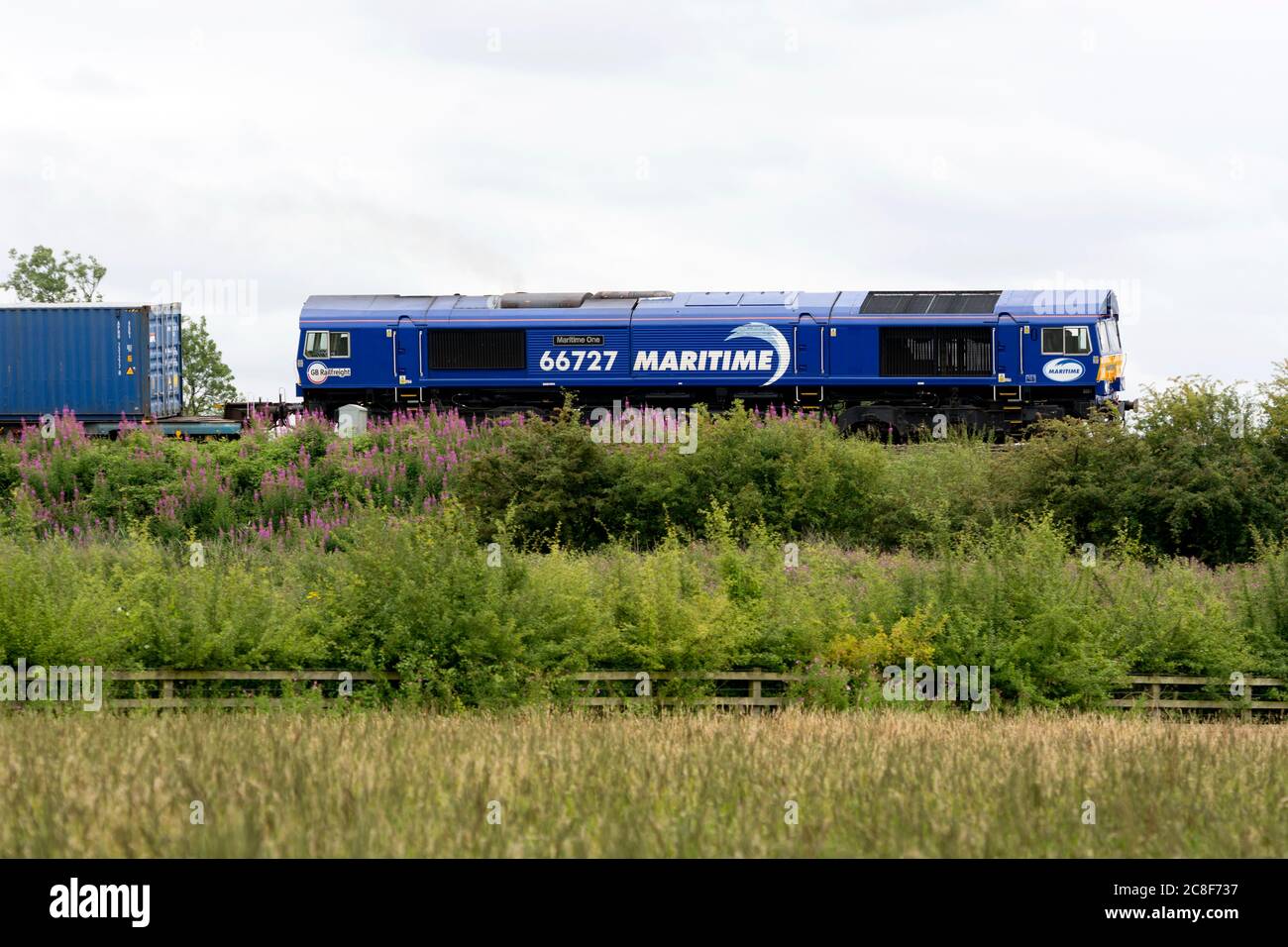 GBRf Maritime liveried class 66 diesel locomotive No. 66727 "Maritime ...